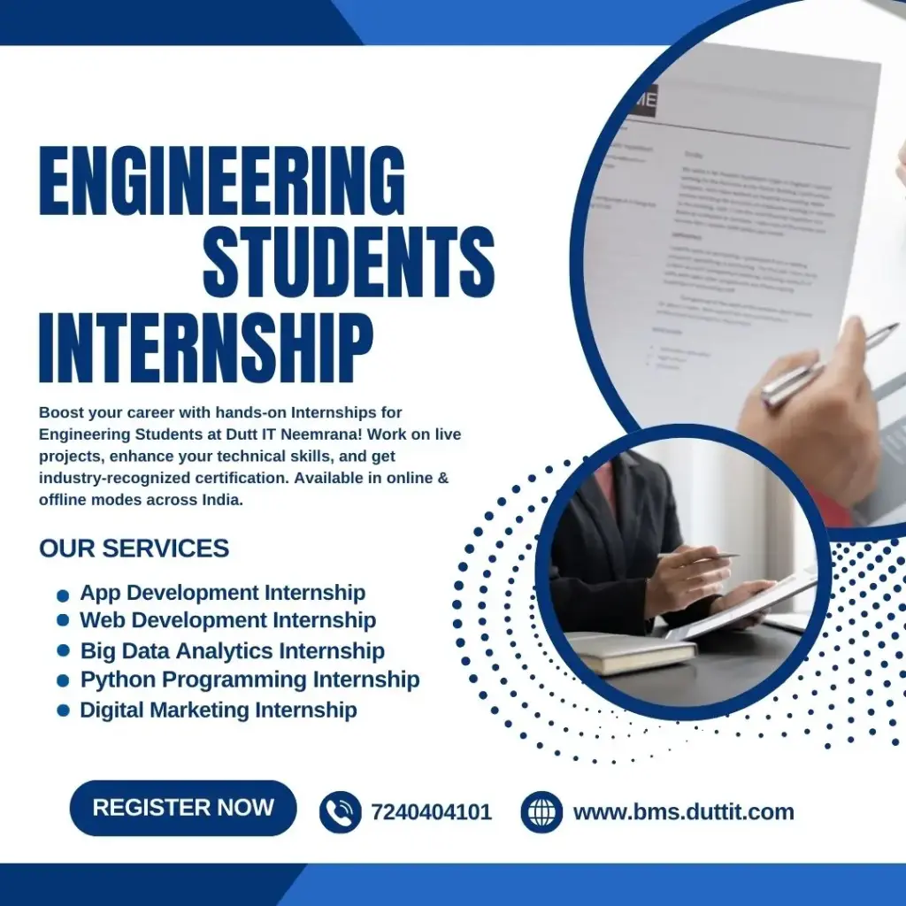 Internship for Engineering Students | DUTT IT